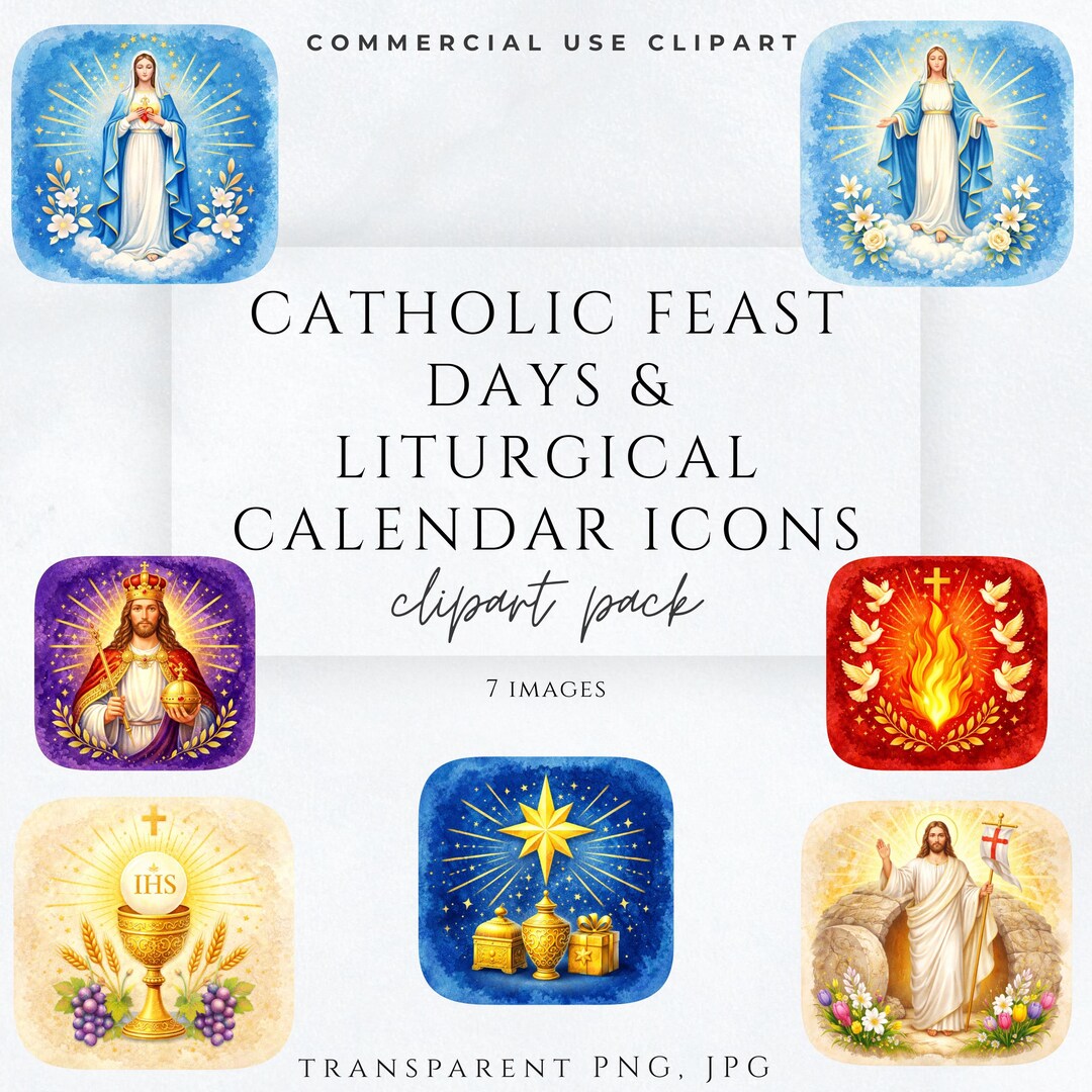 Catholic Feast Day Icons | Liturgical Calendar Icons | Catholic Planner ...