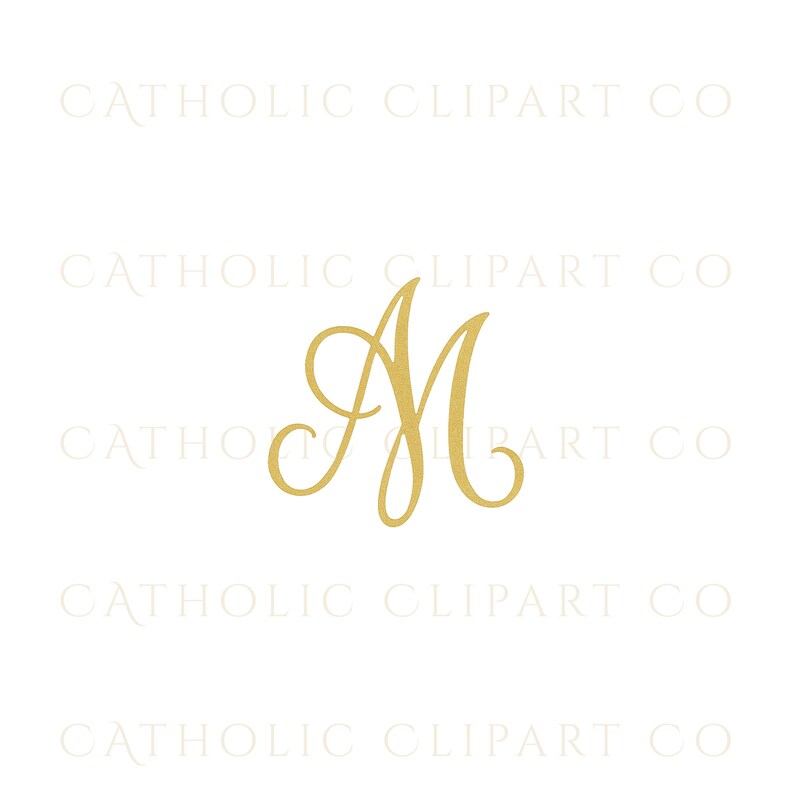 Marian Monogram Clipart |catholic M Monogram Collection |floral Marian ...