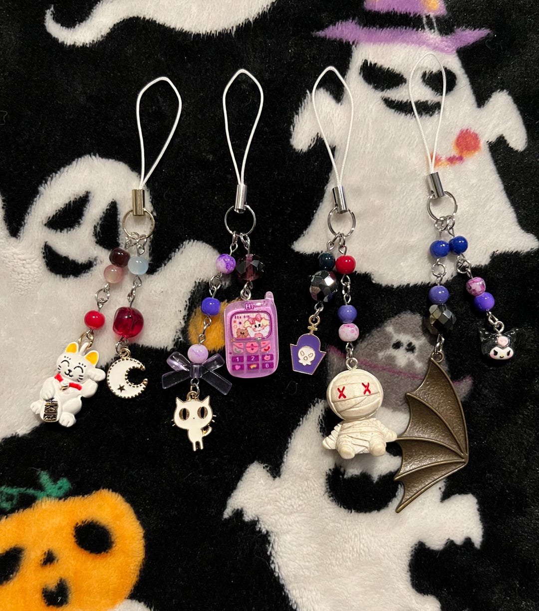 Handmade Beaded Phone Charm Keychains, Multiple Options - Etsy