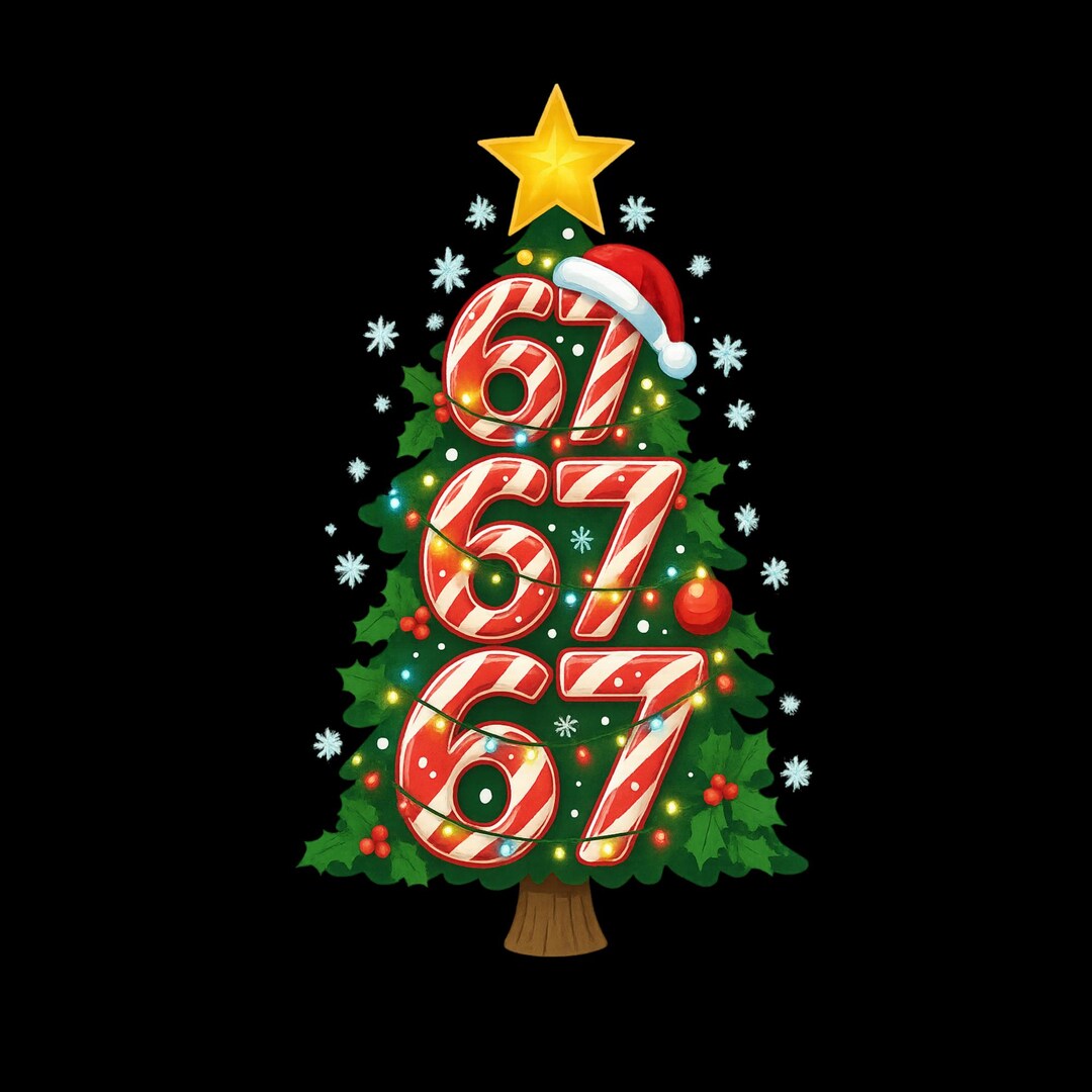 Candy Cane 67 Christmas Tree PNG | 67th Birthday Holiday Printable ...