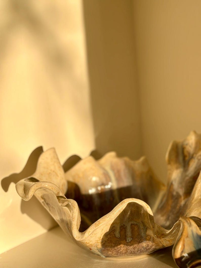 Handmade Abstract Contemporary Sculptural Stoneware Bowl: Earthy ...