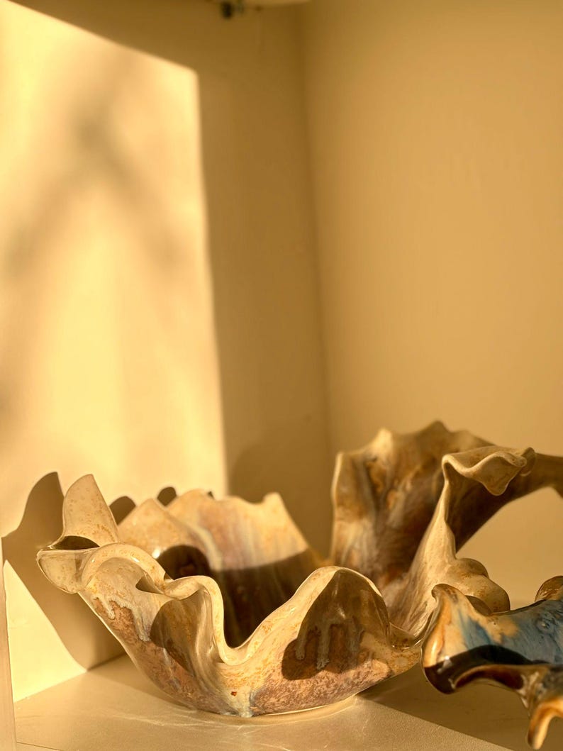 Handmade Abstract Contemporary Sculptural Stoneware Bowl: Earthy ...