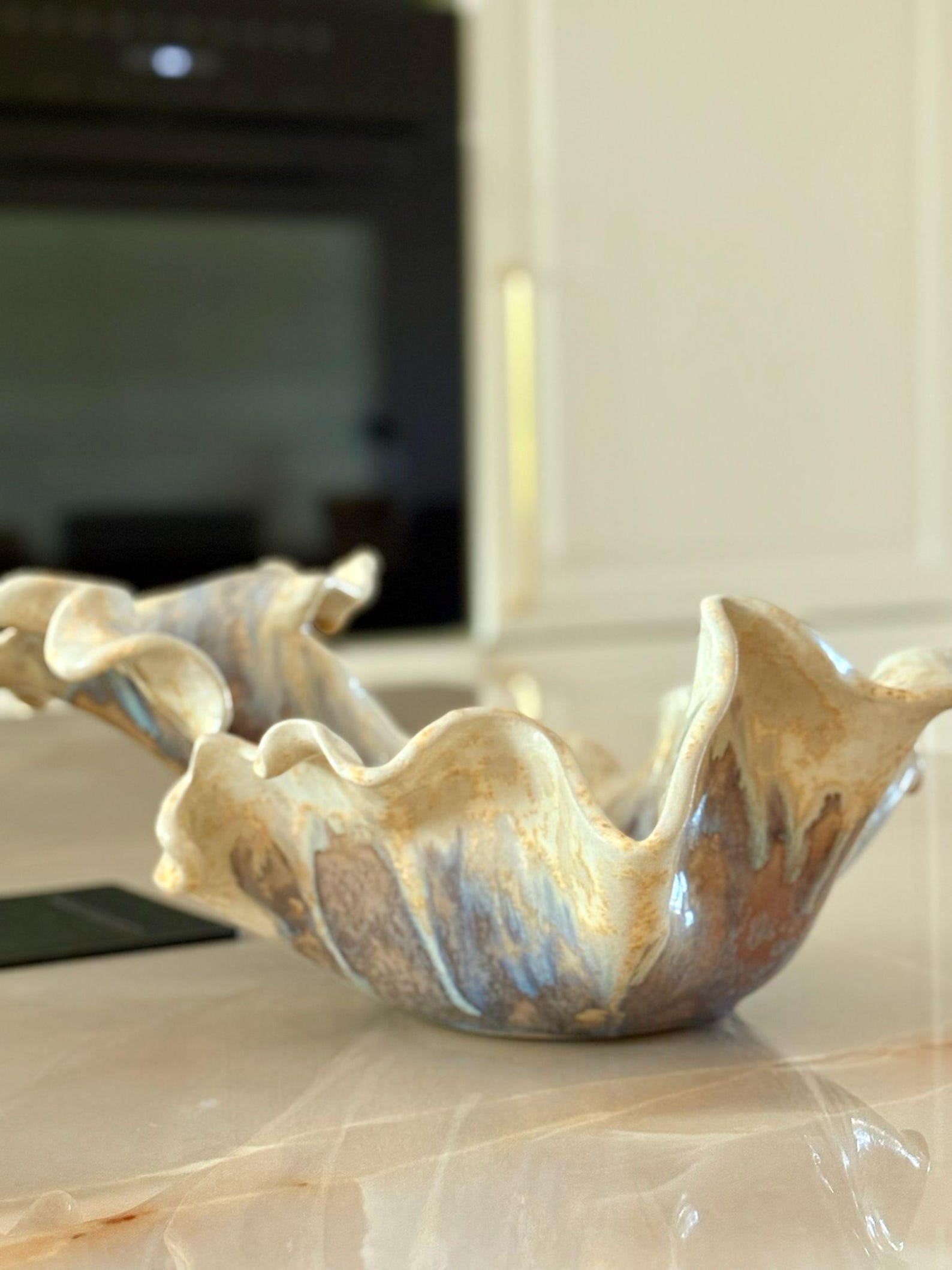 Handmade Abstract Contemporary Sculptural Stoneware Bowl: Earthy ...