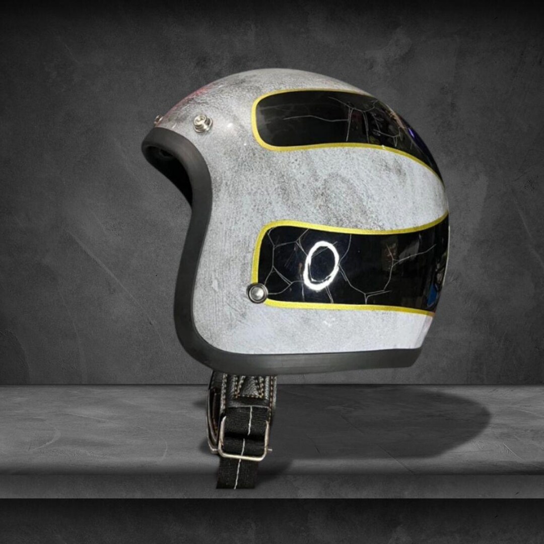 Slimhead 500TX Patina Grey Line Gold - Helm Chopper Handmade Motorcycle ...