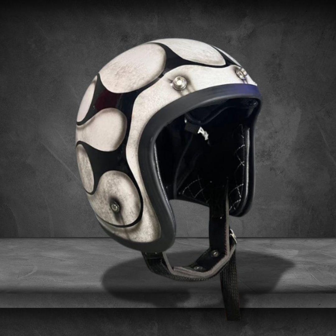Slimhead TX500 Patina 3D Flame - Custom Chopper Bobber Helmet Handmade ...
