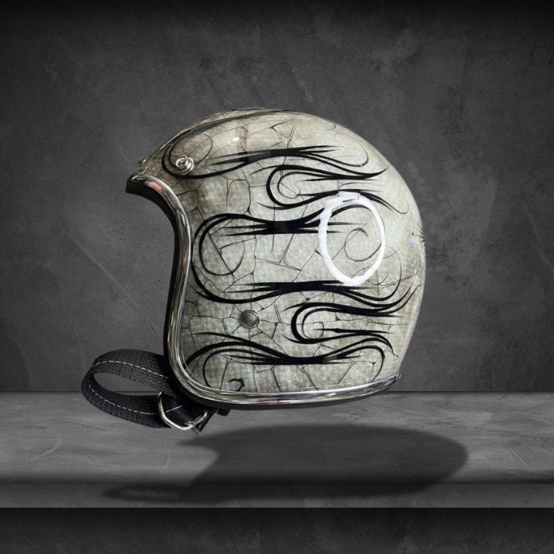 Slimhead 500TX RAW Patina Riot Flame-chopper Helmet Handmade Motorcycle ...