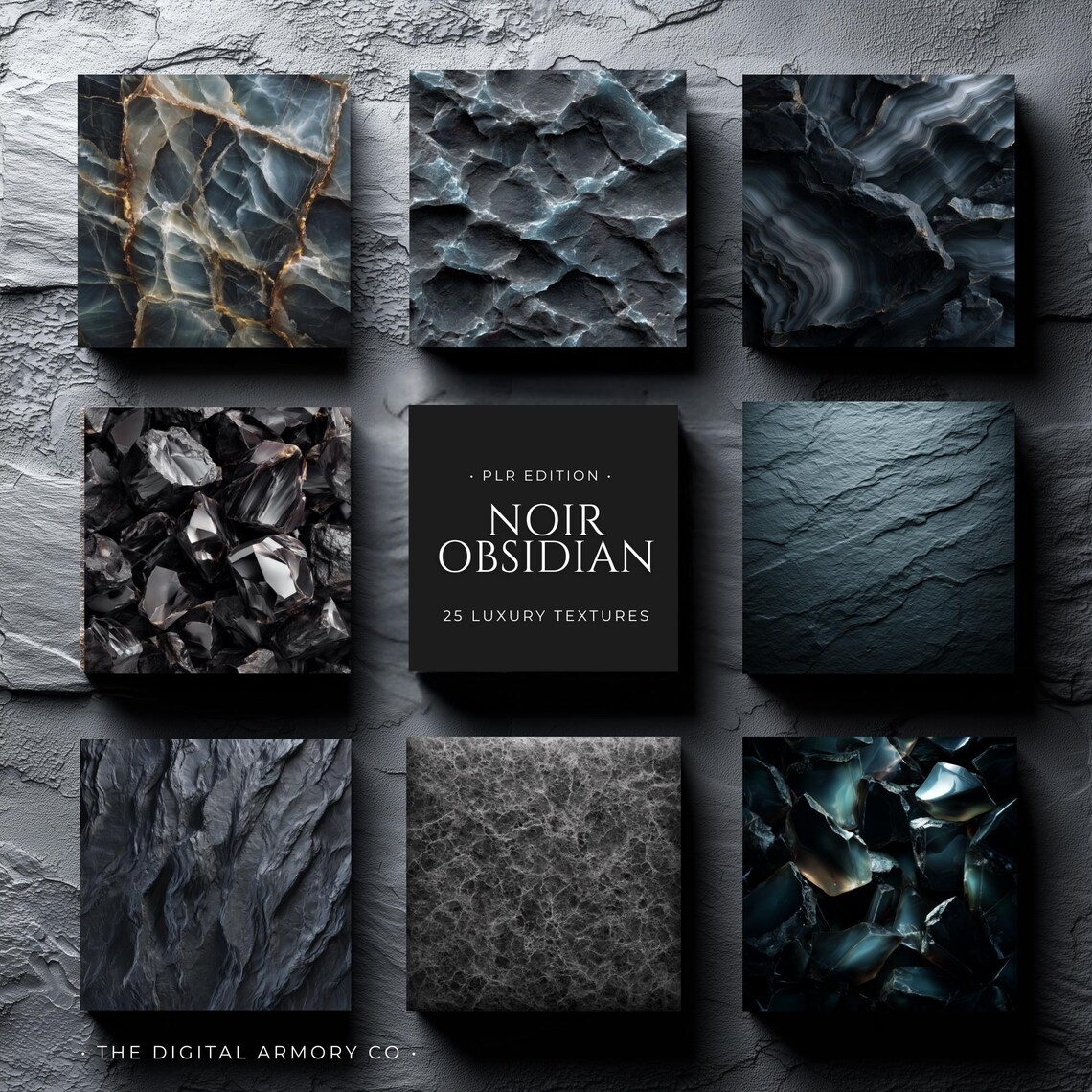 Noir Obsidian PLR Edition Luxury Texture Backgrounds – Digital Paper ...