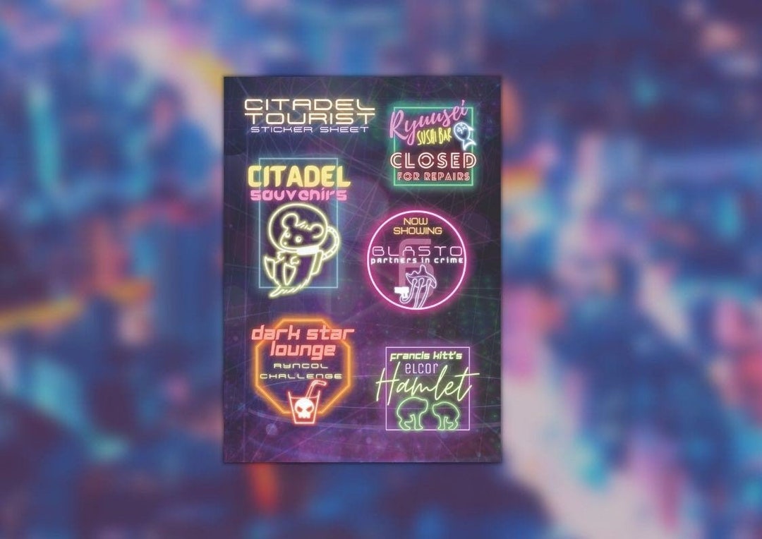 The Citadel Mass Effect A6 Sticker Sheet Eco-friendly Matte Stickers ...