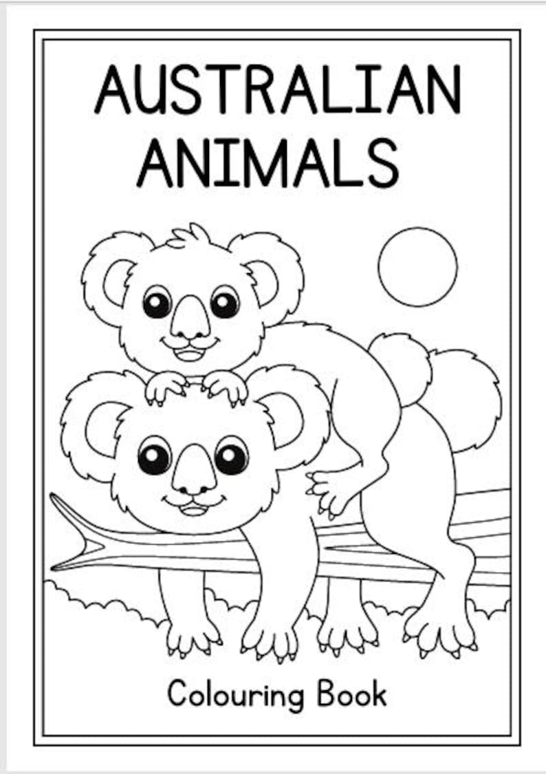 Australian Animals Coloring Book: Aussie Wildlife Art (PDF Pattern) - Etsy