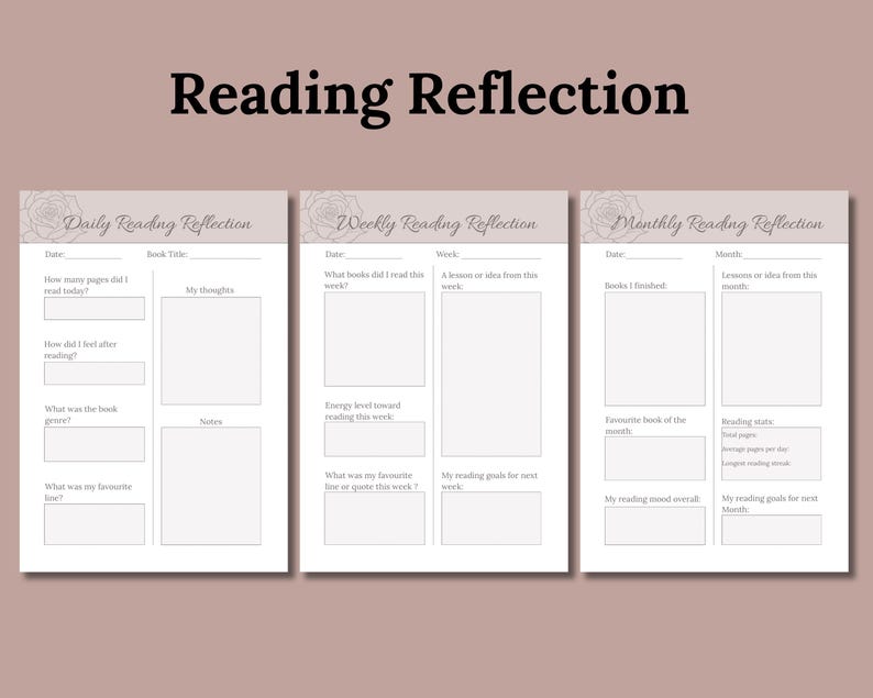 20-page Reading Journal Printable | Book Tracker (A4, A5, US Letter) - Etsy