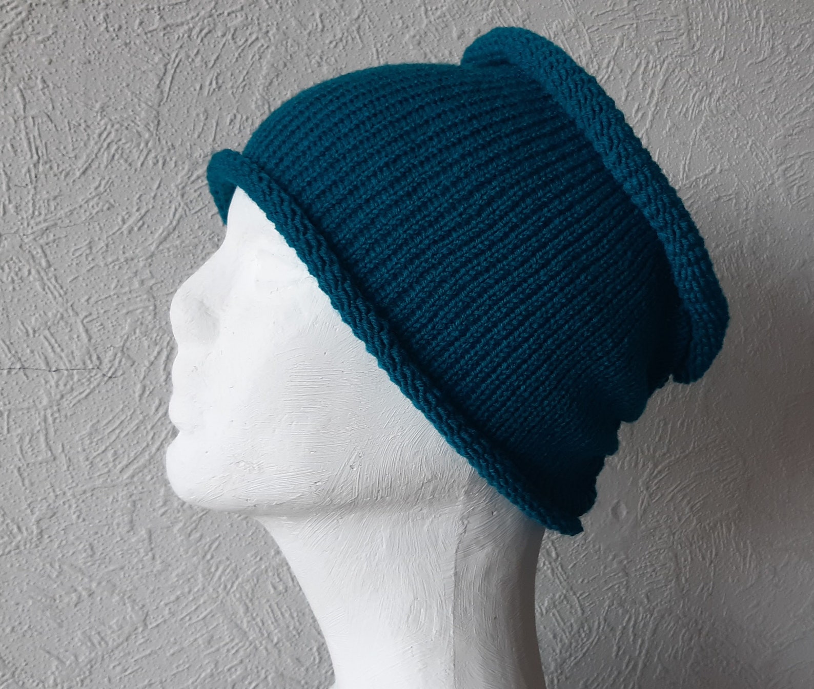 Knitted Mens Headband Guys Knit Hair Wrap Turquoise Color Etsy
