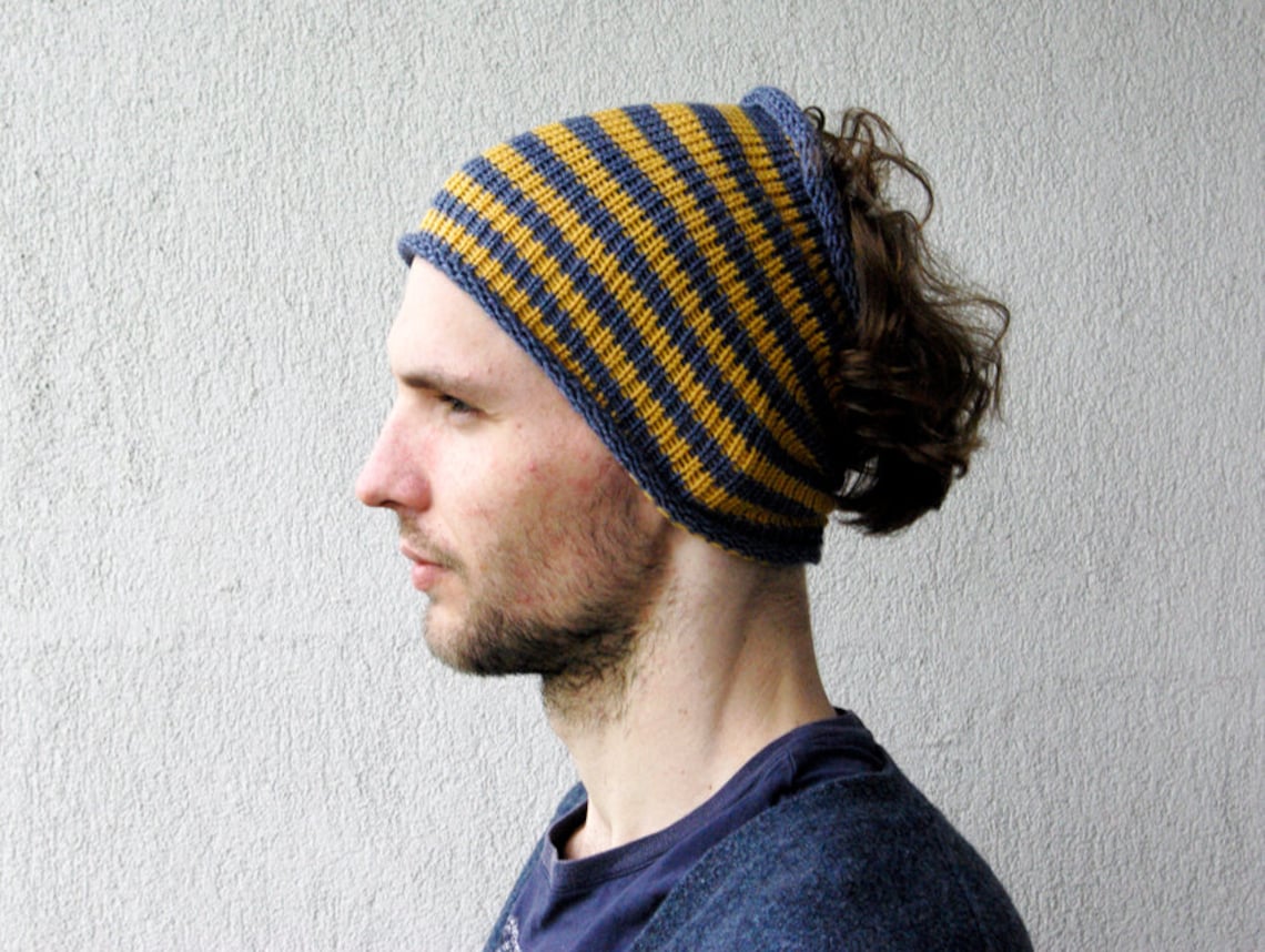Mens Headband Striped Hair Wrap Dread Band Guys Knit Hair Wrap | Etsy