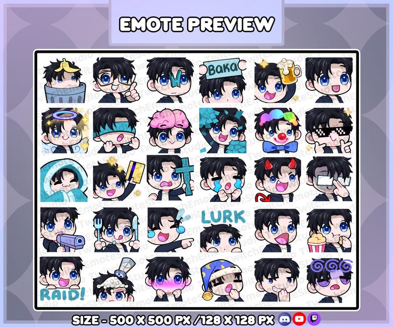 SOLO LEVELING Twitch Emotes Pack/ (30 Emotes) / Sung Jin Woo / Bundle ...