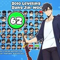 ANIMATED Sung Jin Woo Bongo Emotes Solo Leveling for Twitch, Discord ...