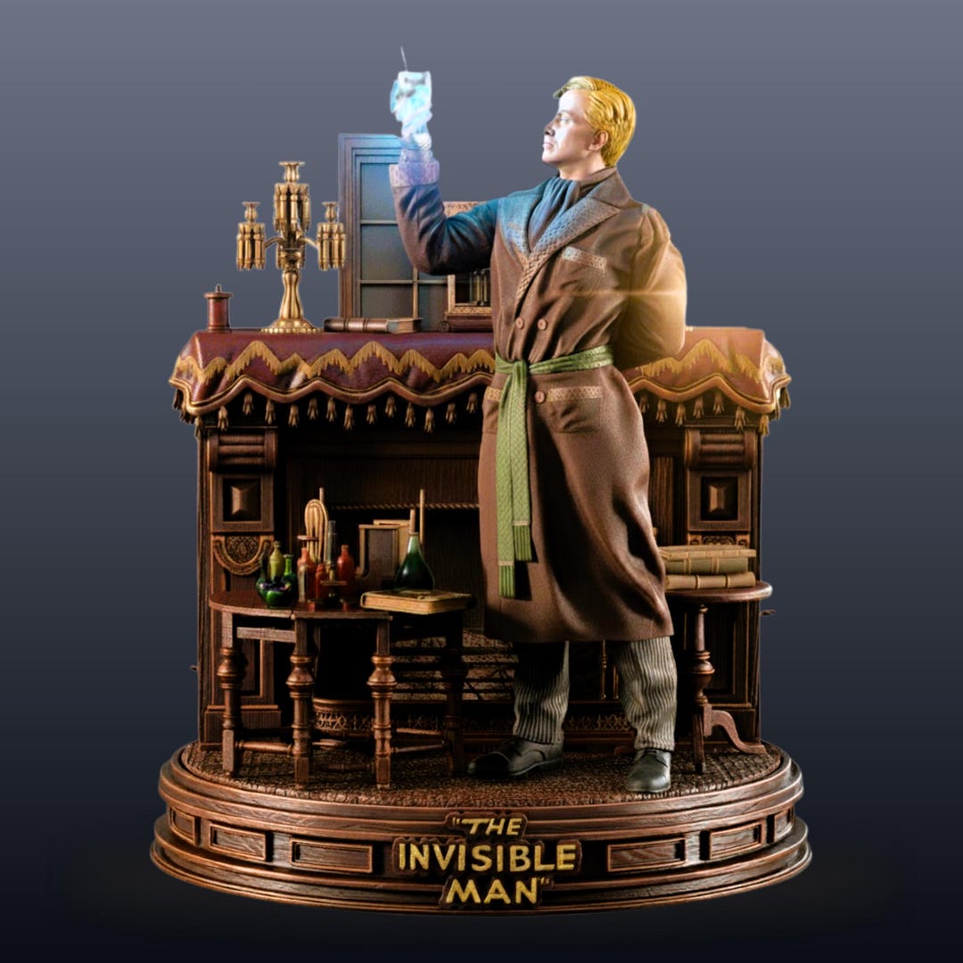 STL File the Invisible Man – 3D Printable Figurine | Comics Superhero ...