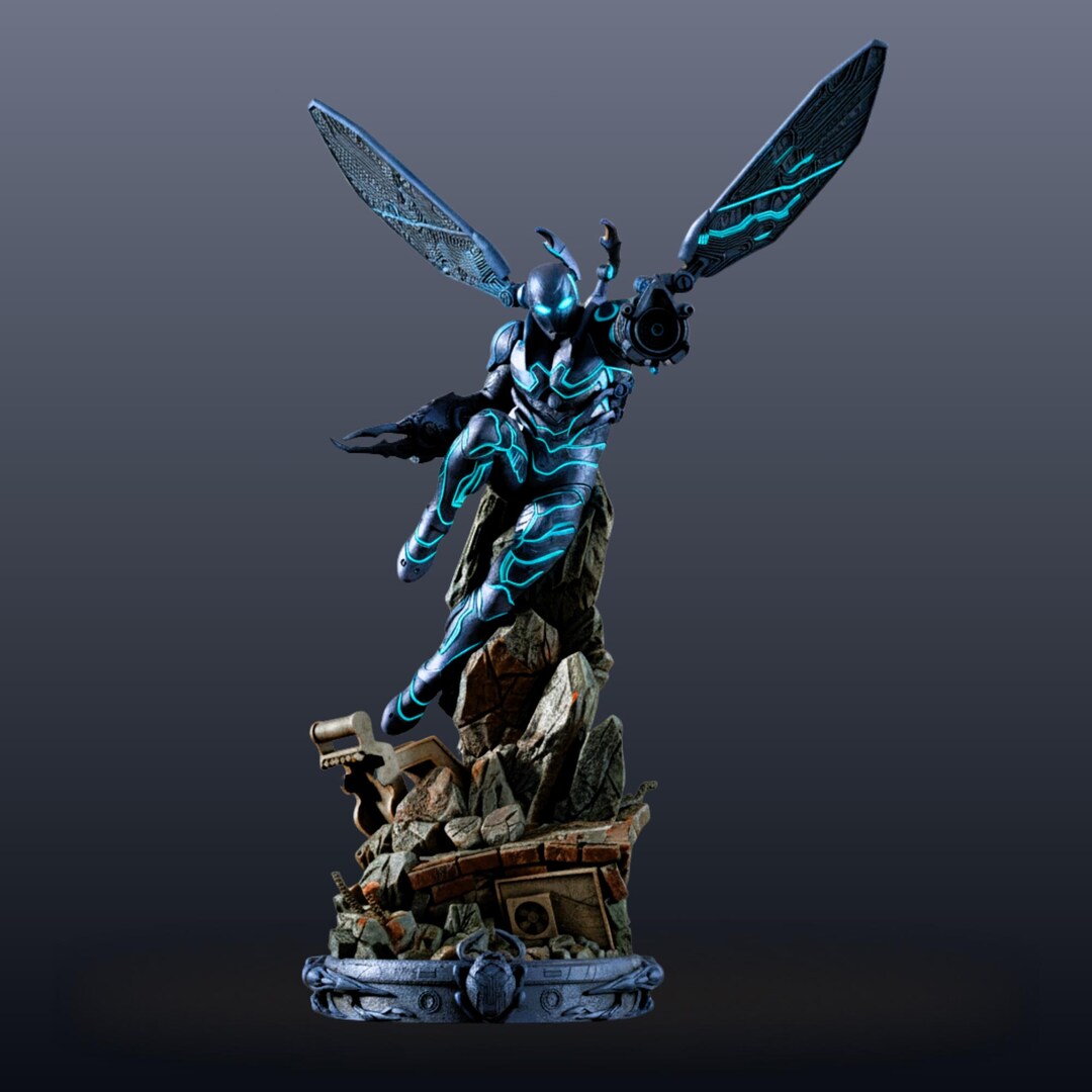 Blue Beetle STL File – 3D Printable Figurine | Comics Superhero Fanart ...