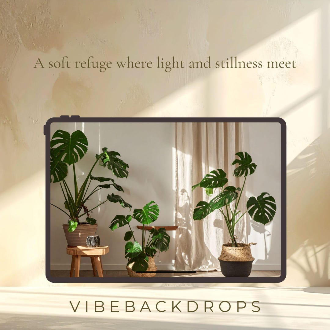 Botanical Stillness — Monstera Light & Quiet Greens - Etsy