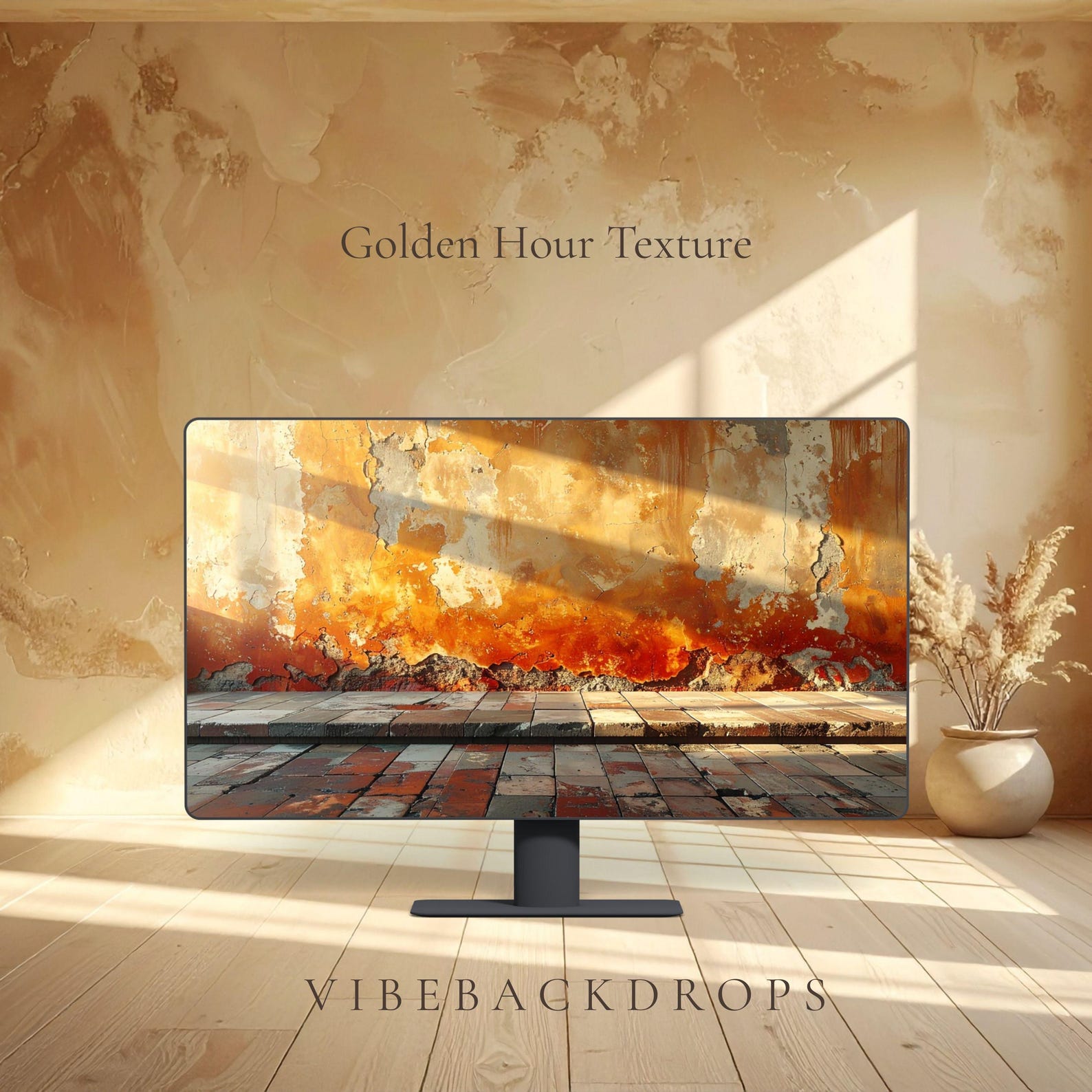 Golden Hour Zoom Background, Sunset Loft Office, Warm Sunlight Studio ...