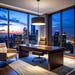 Executive Office Background – Modern City Night Workspace ...