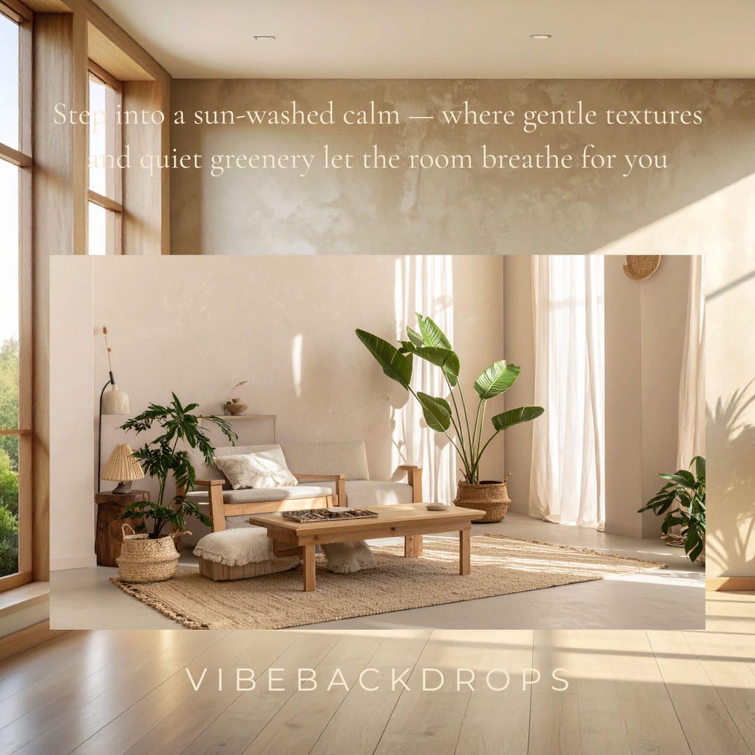 Soft Botanical Zen Lounge | 4K Background for Zoom & Teams | Warm Light ...