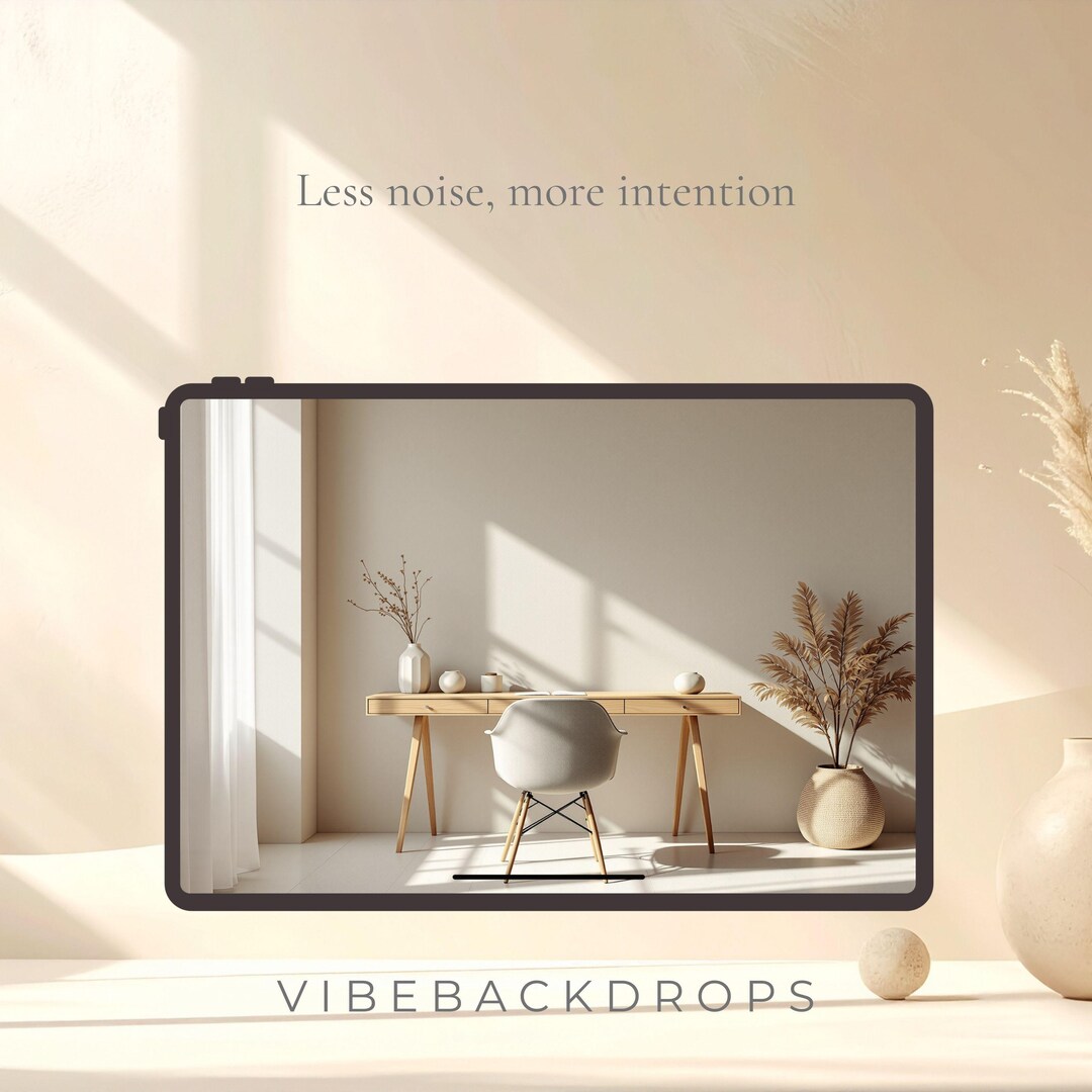 Scandinavian Calm Office Background | Minimal Natural Workspace - Etsy