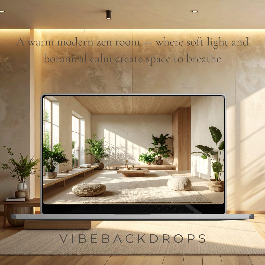Modern Zen Botanical Room Background | Warm Minimal Interior | Natural ...