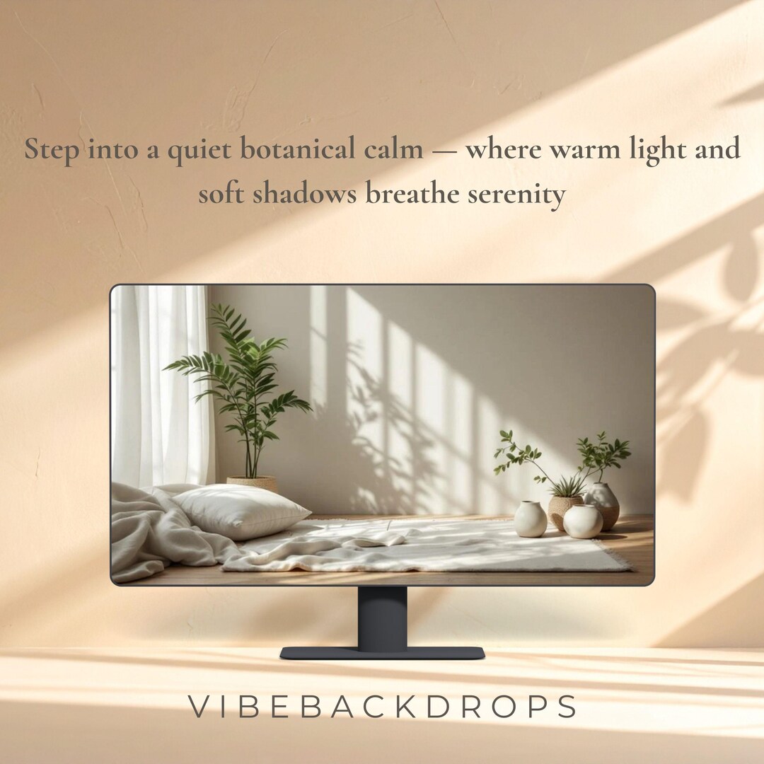 Zoom Background for Professionals, Virtual Office Backdrop, Botanical ...