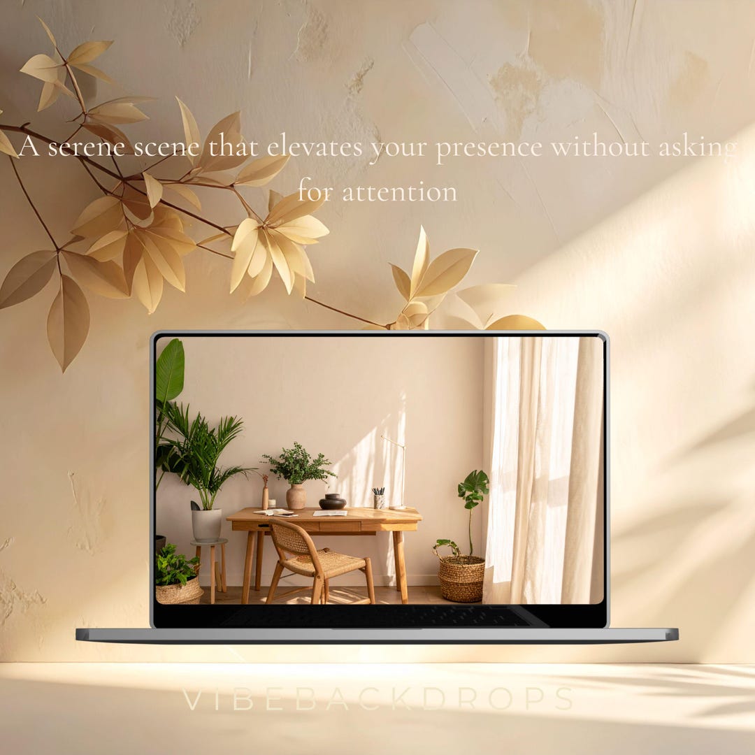 Natural Wood Focus Desk – Calm Workspace With Botanical Warmth - Etsy