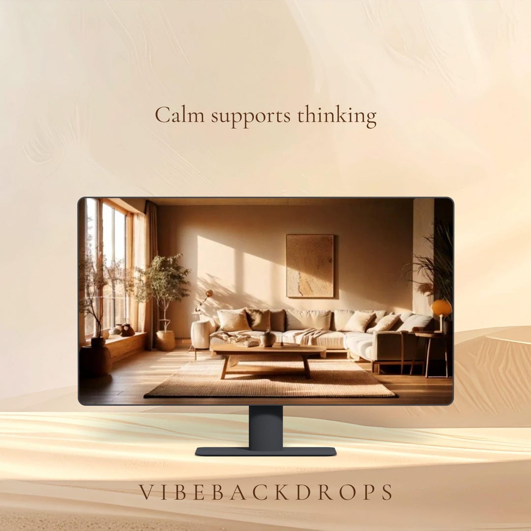 Golden Light Living Room Zoom Background | Elegant Calm Professional ...
