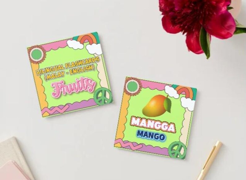 Fruits Flashcards Printable | Bilingual Bm–english | Preschool ...