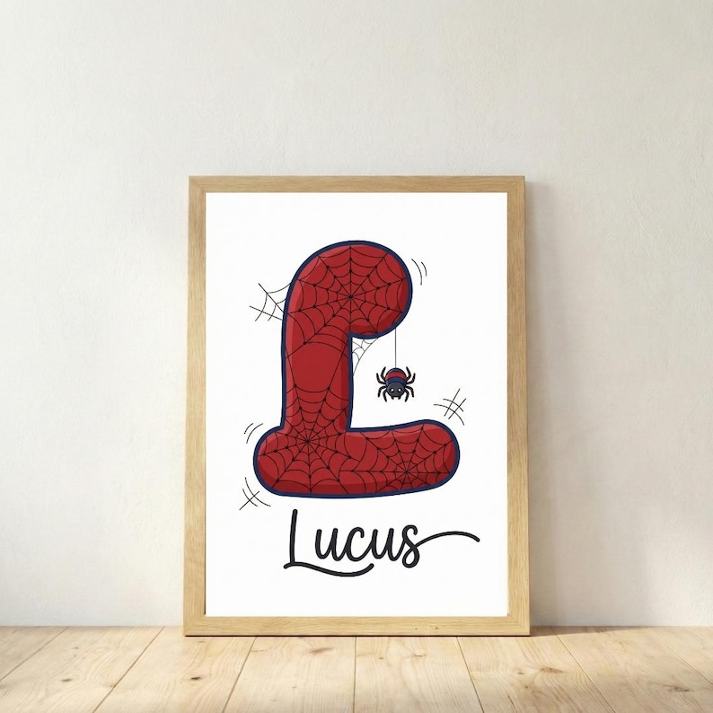 Personalized Superhero Initial Print | Boys Nursery Decor (digital ...