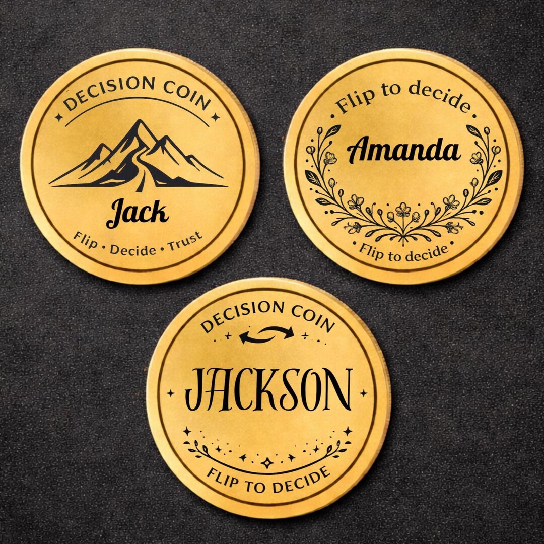 Decision Coin, Custom Flip Coin for Couples & Families: Personalized ...