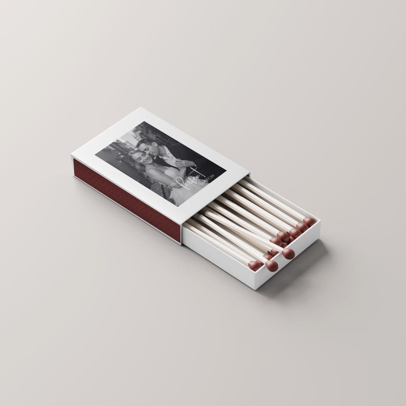 Editable Wedding Matchbox Template Canva Custom Perfect Match Box Favor ...
