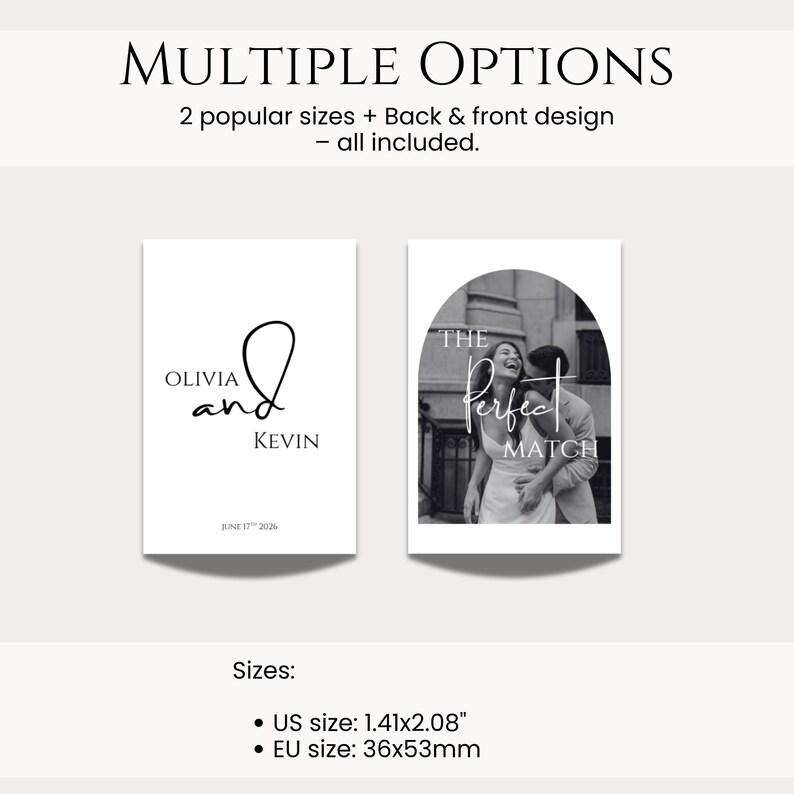 Editable Wedding Matchbox Template Canva Custom Perfect Match Box Favor ...