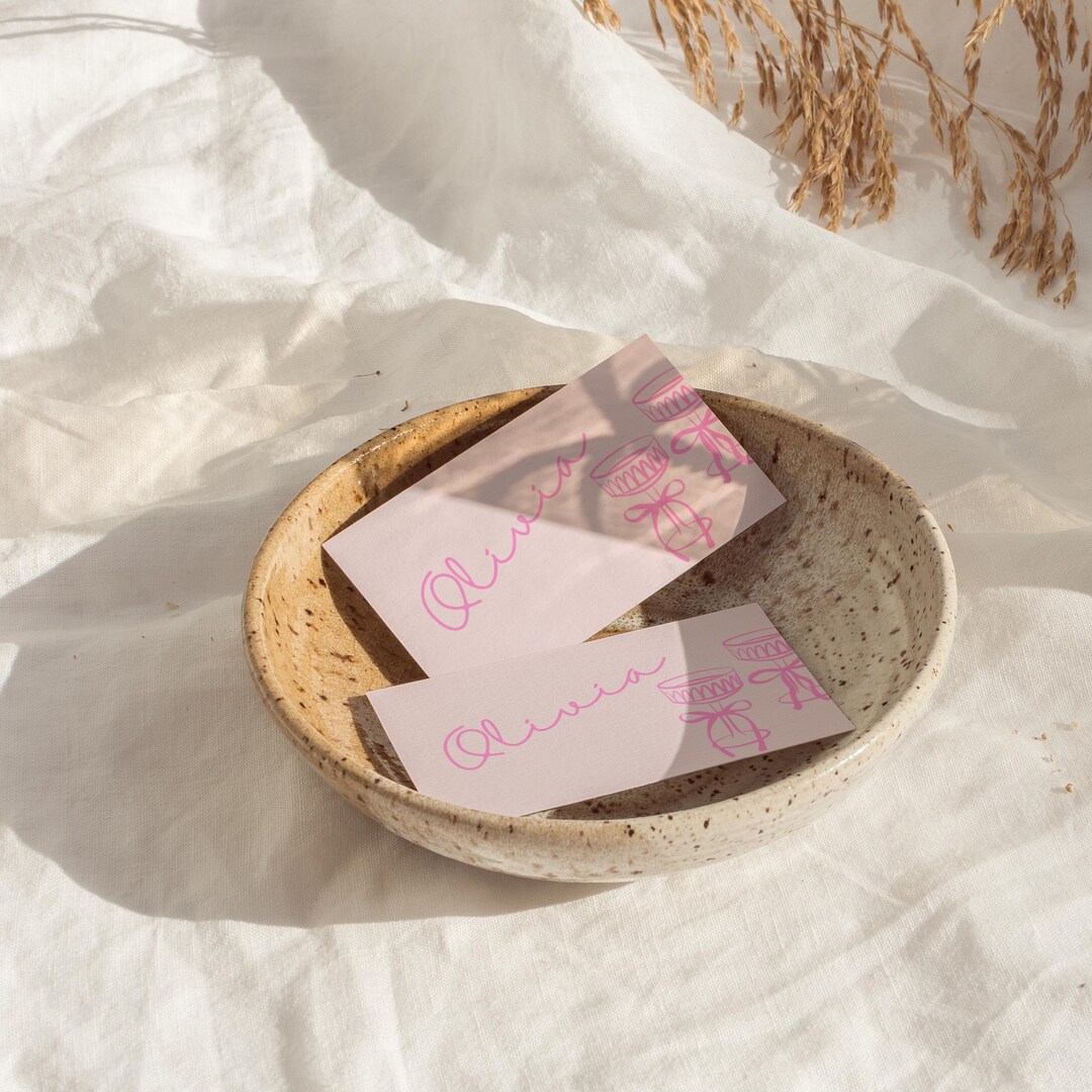Coquette Wedding Place Card Template Retro Guest Name Tag Diy Table ...