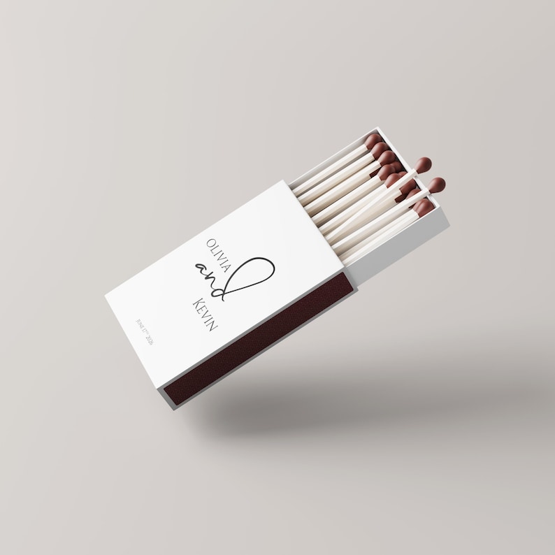 Editable Wedding Matchbox Template Canva Custom Perfect Match Box Favor ...