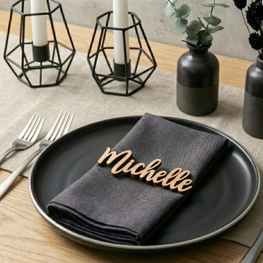 Custom Laser Cut Wood Name Place Cards - Wedding & Event Decor - Etsy