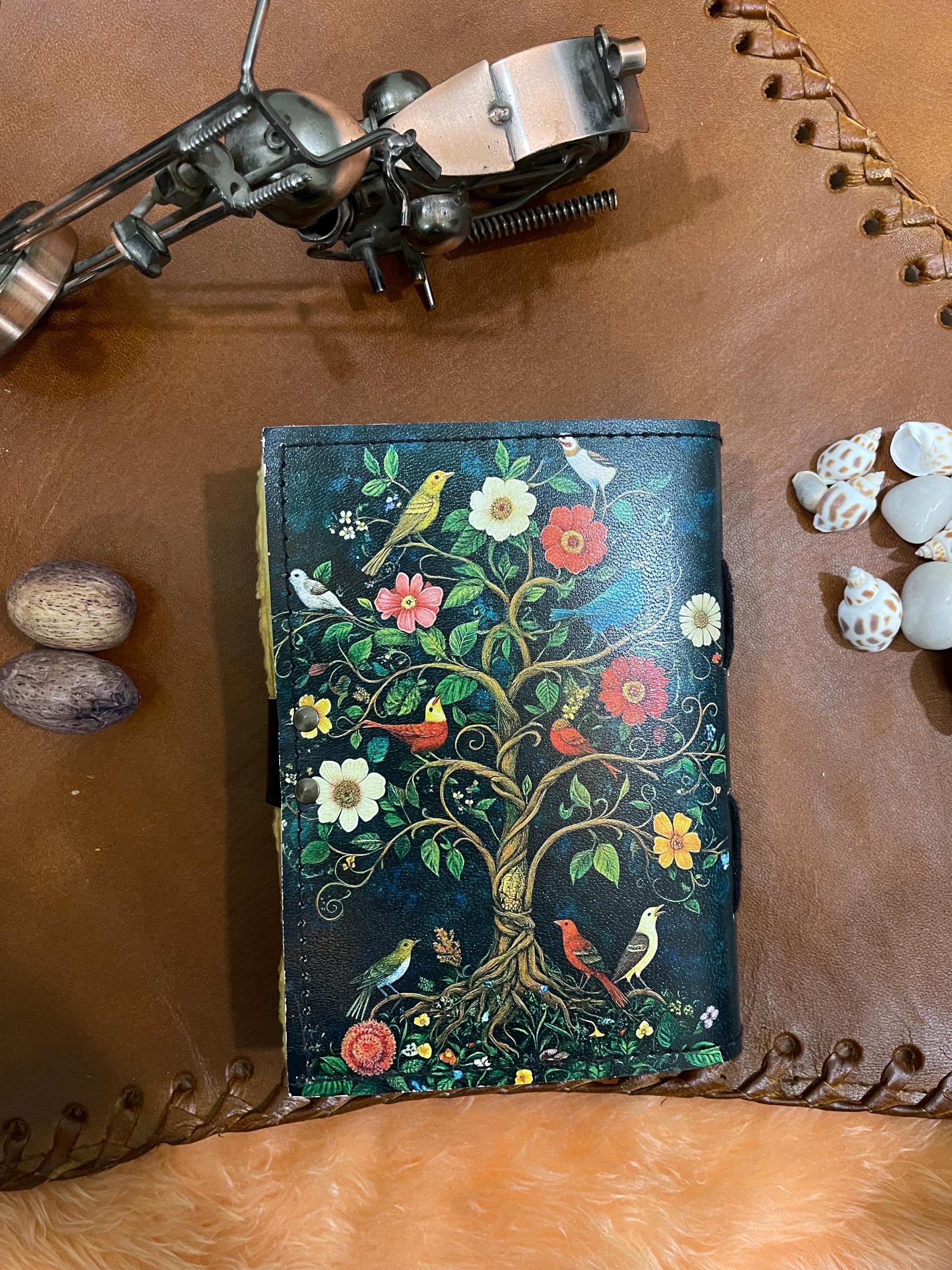 Handcrafted Grimoire, Tree of Life Journal, Blank Vintage Leather ...