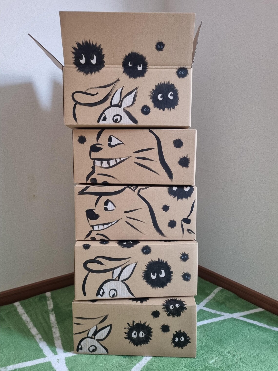 Hand Painted Totoro Inspired Gift Box With 8 Popin Cookin Kits and ...