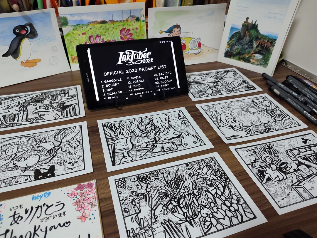 Inktober 2022 Colouring Book - Heygo Misskendaljames - Etsy
