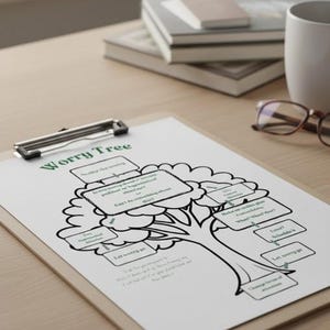 CBT Worry Tree Printable for Kids: Anxiety & Decision Worksheet (A4 ...