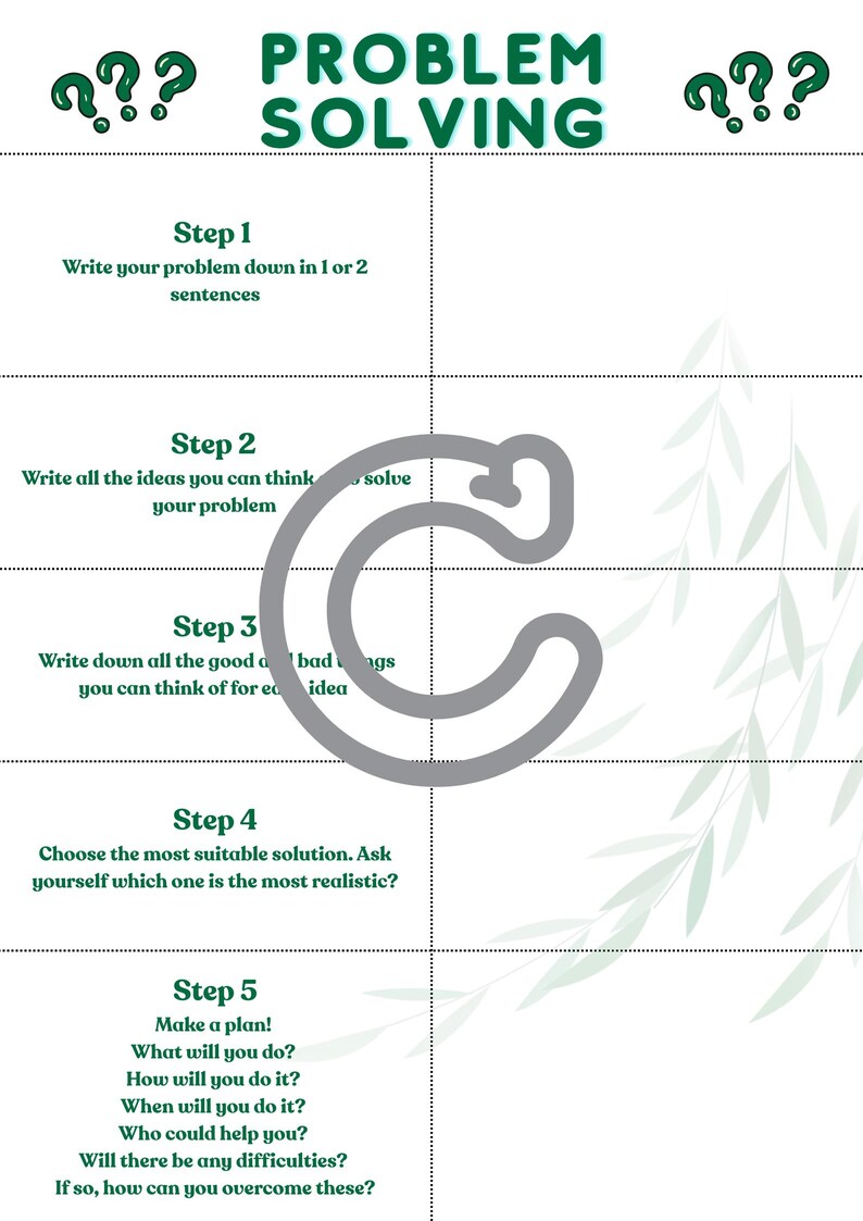 CBT Worry Tree Printable for Kids: Anxiety & Decision Worksheet (A4 ...