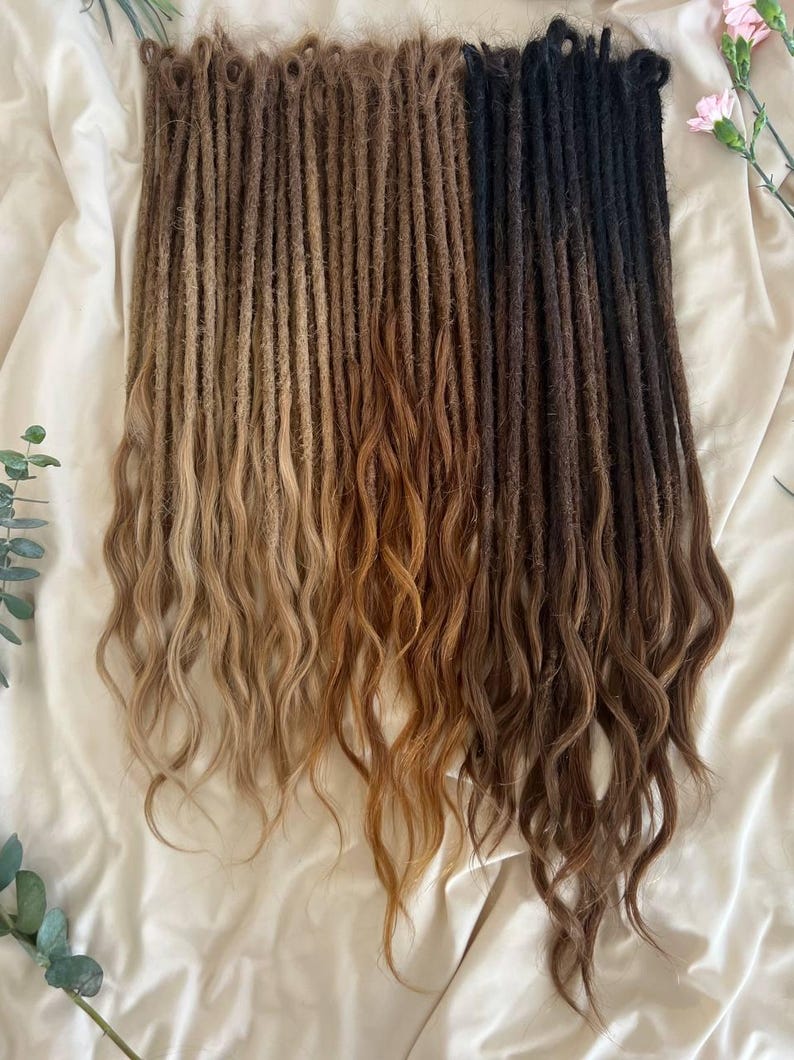 30 Dreadlocks Human Hair Long and Soft Ends Natural Dreads Single Ended ...