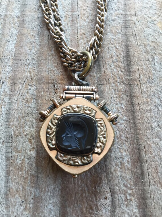 Art Nouveau Tigers Eye Intaglio Locket | Etsy