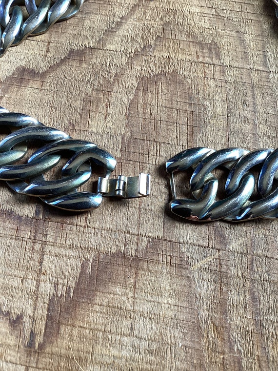 Mid Century Silver Plated Chain Necklace - Gem