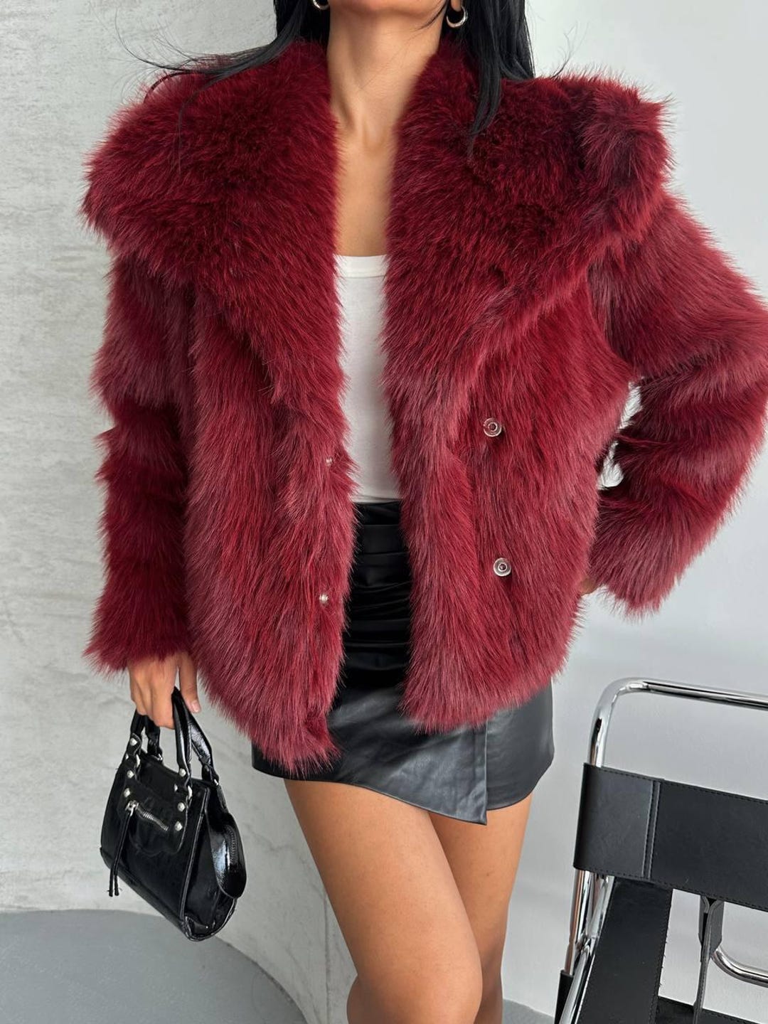 Noctiva Double Breasted Premium Fur Coat - Etsy