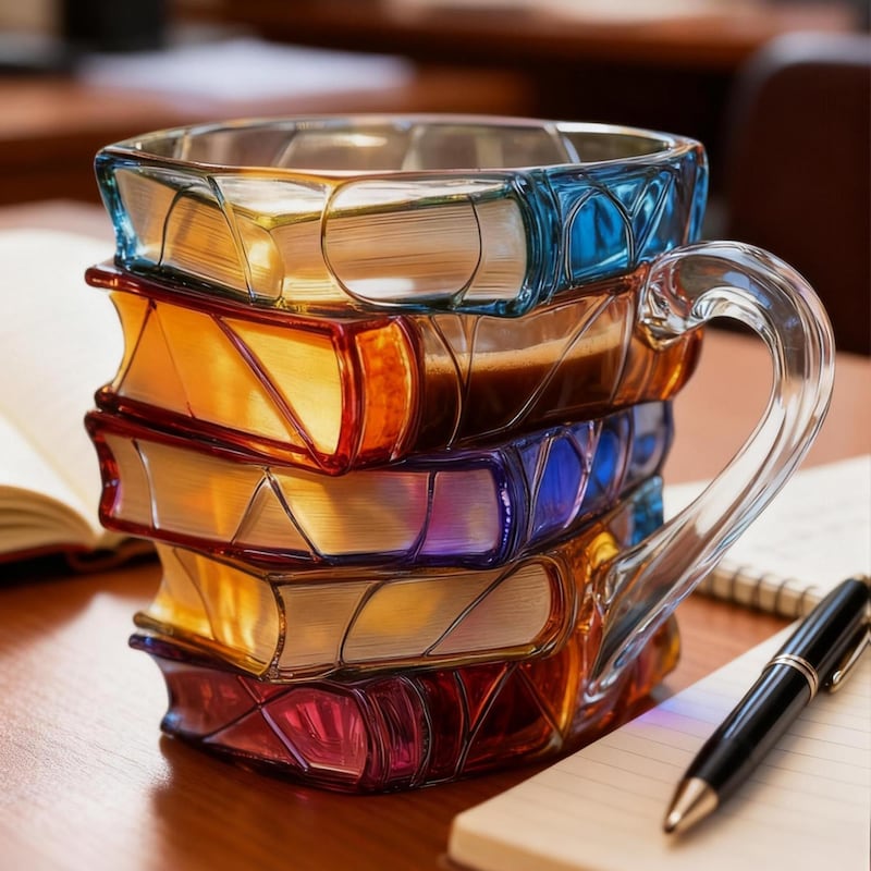 Coffee Mug Stacked Books - Etsy