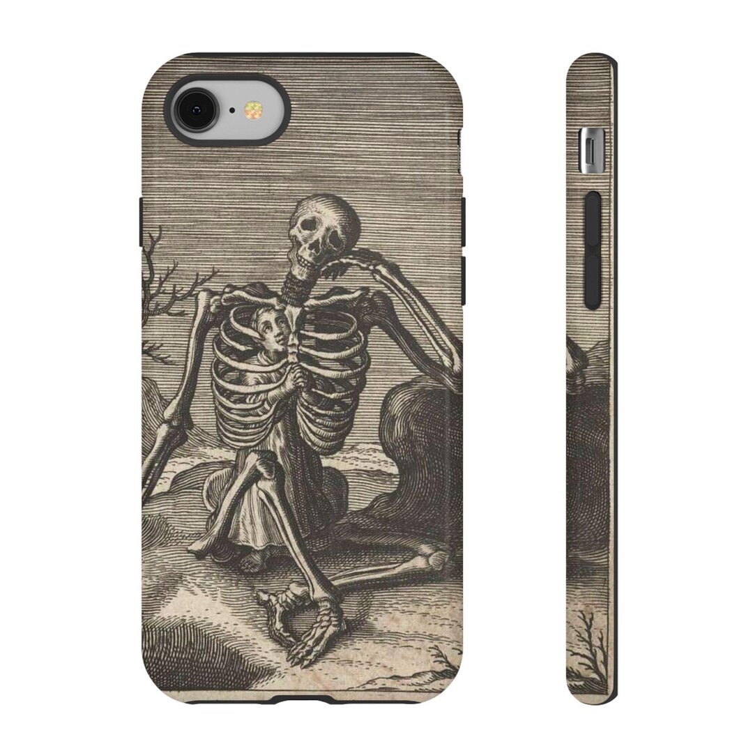 Skeleton Phone Case – Retro Gothic iPhone Cover, Tough Case, Vintage ...