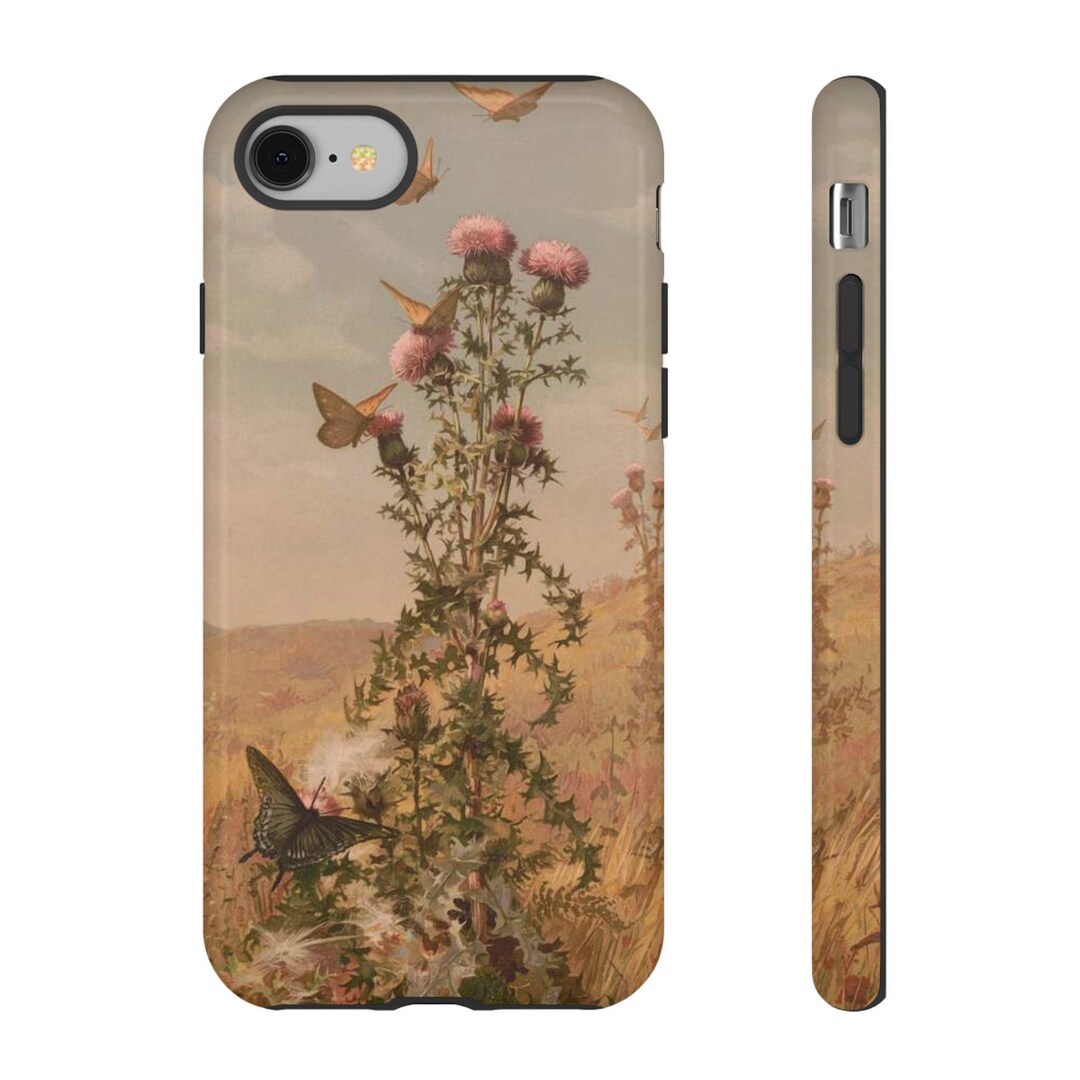 Vintage Thistle and Butterflies Tough Phone Case – Protective Cover ...