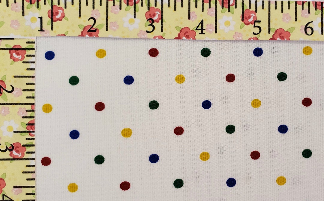 Pique Primary Color Polka Dot Fabric Red, Blue, Green & Yellow – Pique ...
